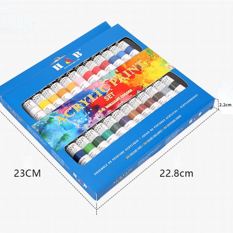 24 Kleuren Acryl Verf Set 12Ml Aluminium Buis Mili... – Vicedeal