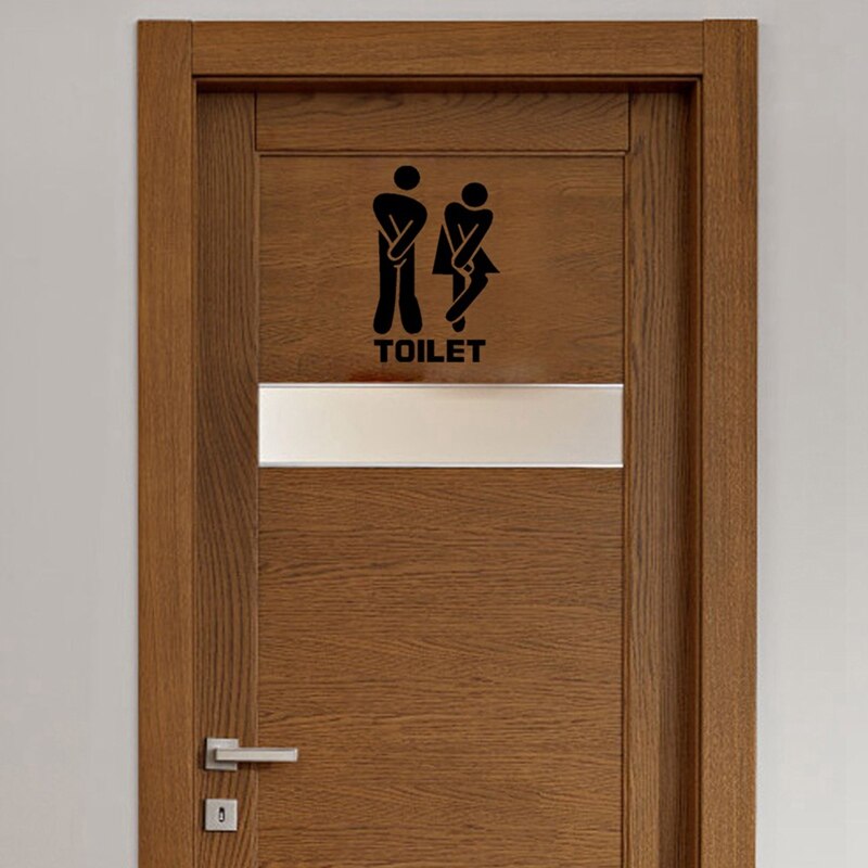 1 Sheet! Funny Toilet Entrance Sign Decal Wall Sti... – Grandado