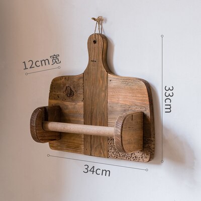 Vintage Wooden Tissue Holder Roll Paper Rack Shelf... – Grandado