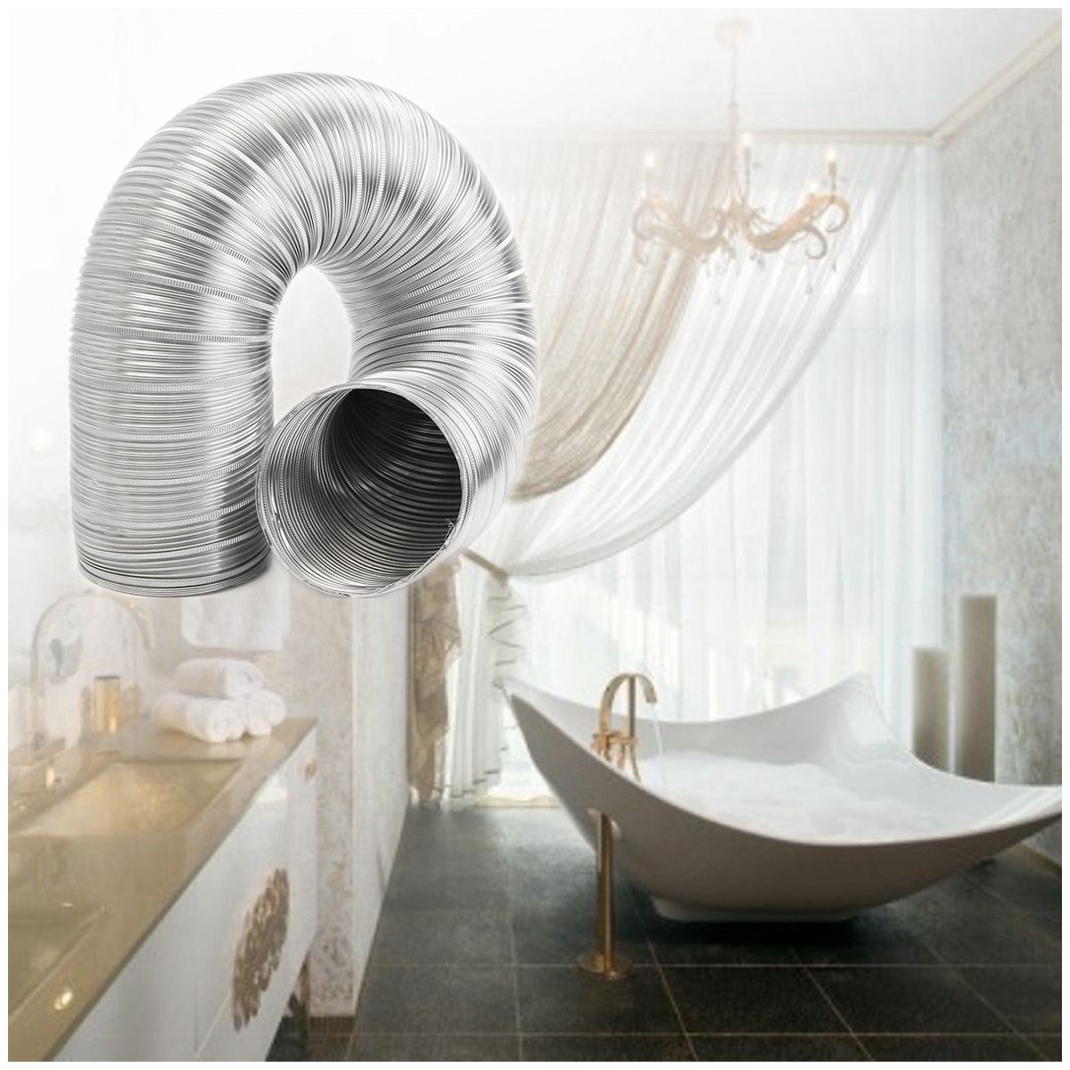 1m Aluminum foil Bathroom Kitchen Extractor Fan & ... – Grandado 1m Aluminum foil Bathroom Kitchen Extractor Fan & ... – Grandado