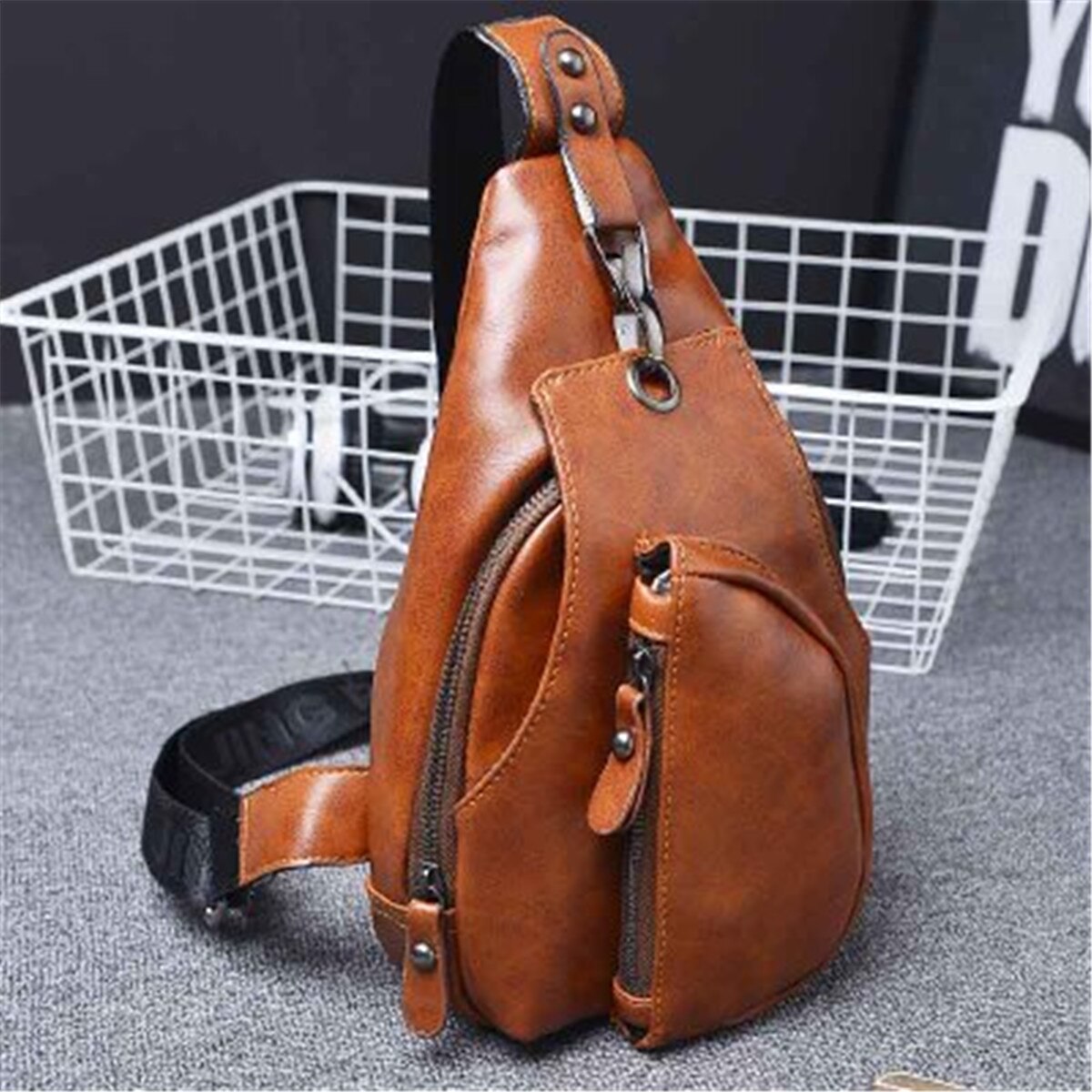 Handbag For Men's Chest Bag Men Leather Chest ... – Vicedeal