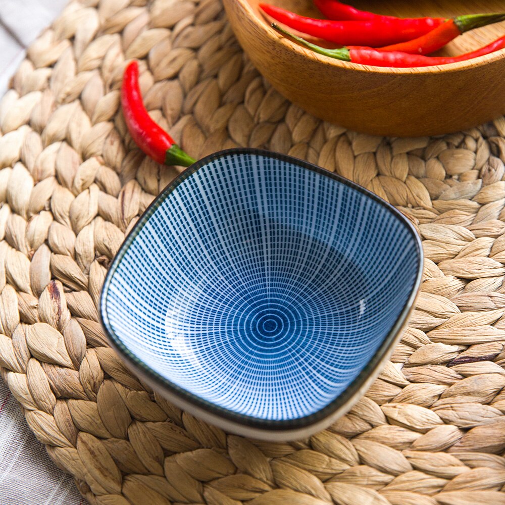 Japanese HENGFENG ceramic rice bowl square shape s... – Grandado