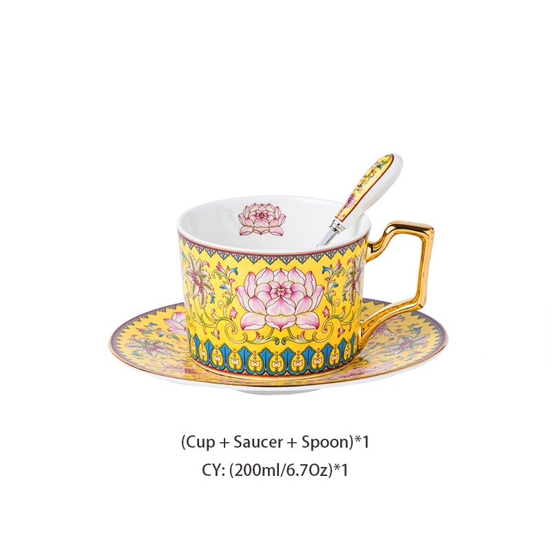 Sneeuw Lotus Bone China Koffie Kop Schotel Lepel S... – Vicedeal
