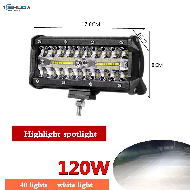 1 stk led lys 60w 120w led arbejdslys bar firkante... – Grandado