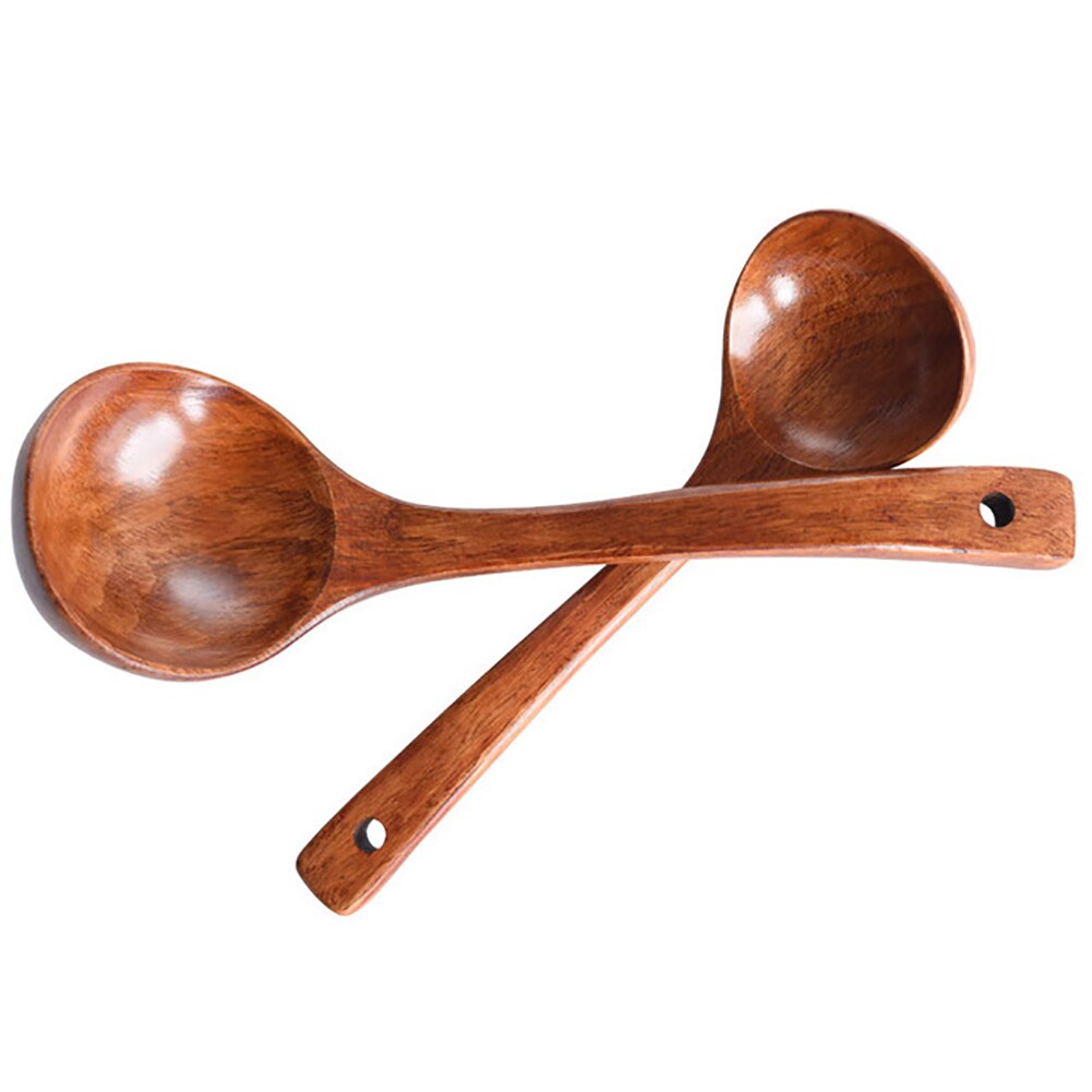 Lange Steel Houten Pollepel Soep Pap Lepel Keuken ... – Vicedeal