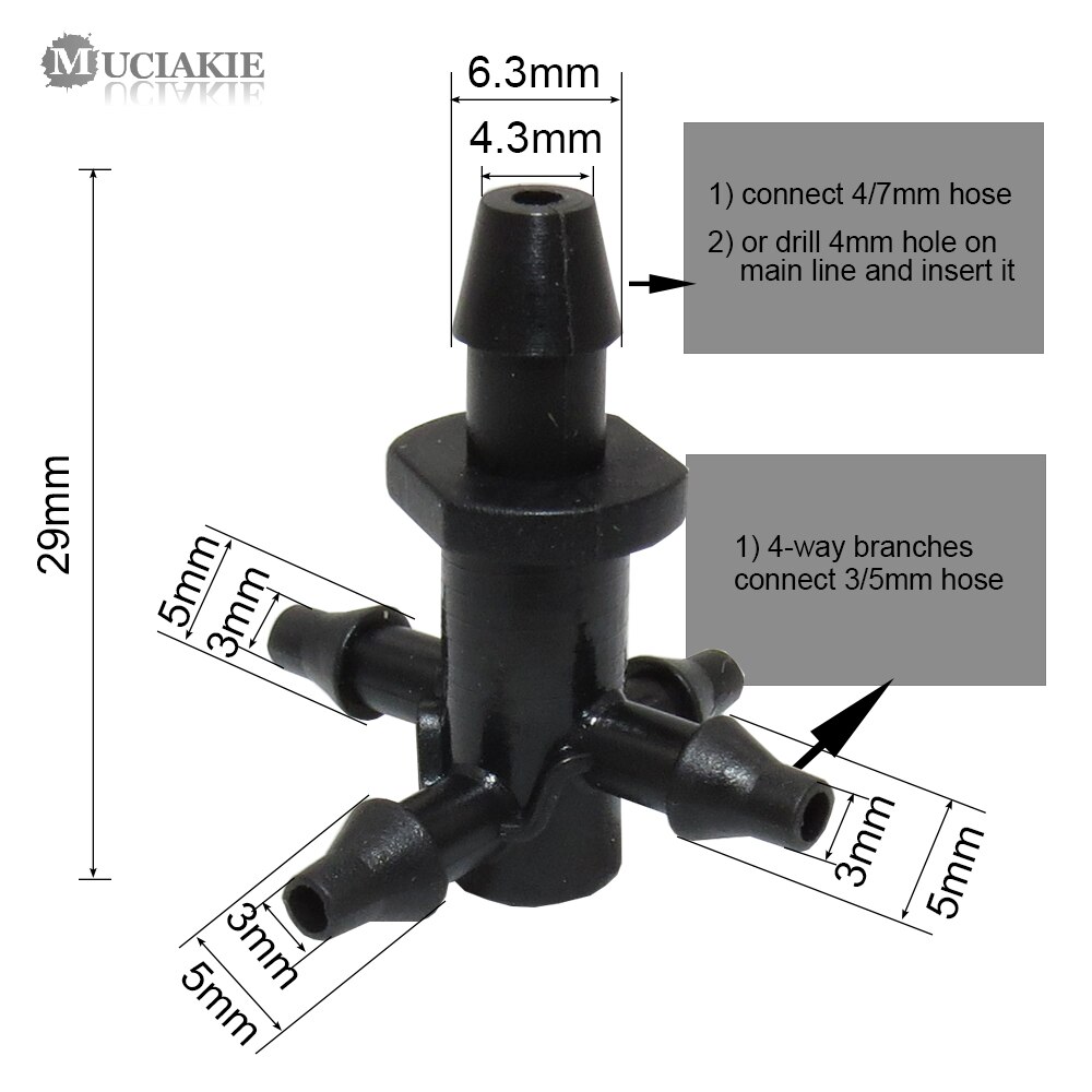 MUCIAKIE 50PCS Drip Irrigatie Cross Connector Tuin... – Vicedeal