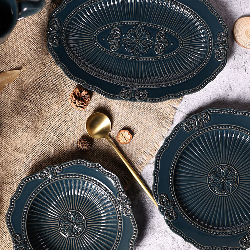 Ceramic Plate Hand Painted Court Relief Decorative... – Vicedeal