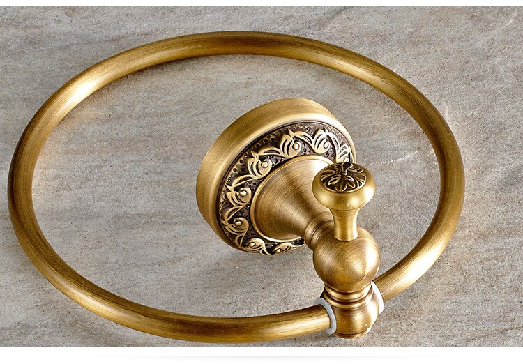 antique towel ring with solid brass bathroom face ... – Grandado