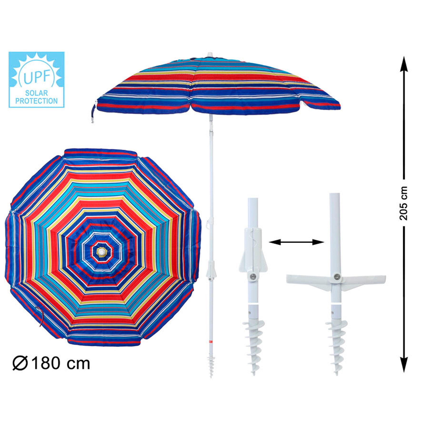 ¿SOMBRILLA 180cm/8 Varillas UPF 100 + ACERO TINTAD... – Grandado