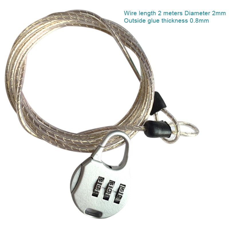 Anti-Diefstal Wachtwoord Lock Steel Kabel Bagage V... – Vicedeal