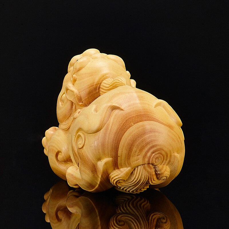 7CM Mythical Boxwood Pixiu Lion Solid Wood Statue ... – Grandado