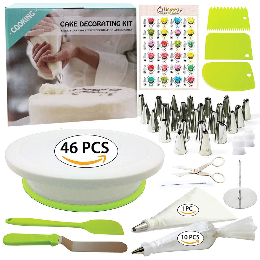 46 Pcs Cake Decorating Kit Supplies Baking Accesso... – Grandado