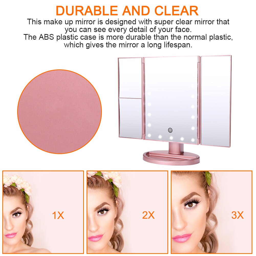Makeup Mirror Beauty Mirror Tabletop Mirror USB Th... – Vicedeal
