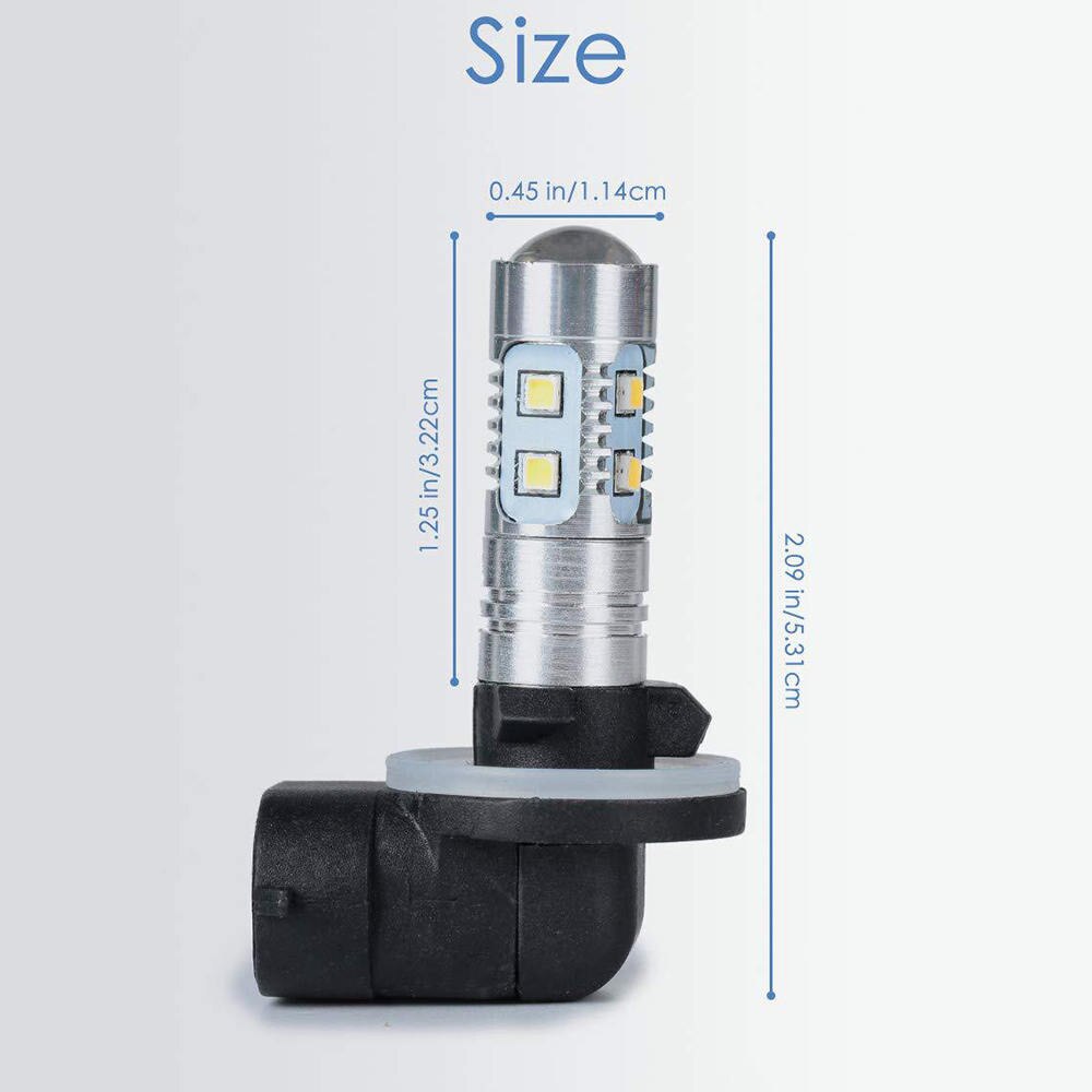 2pcs H27 881 862 889 894 10-2323-SMD LED Fog Driving Light Replacement Bulbs 6000K Car Fog lamp ...