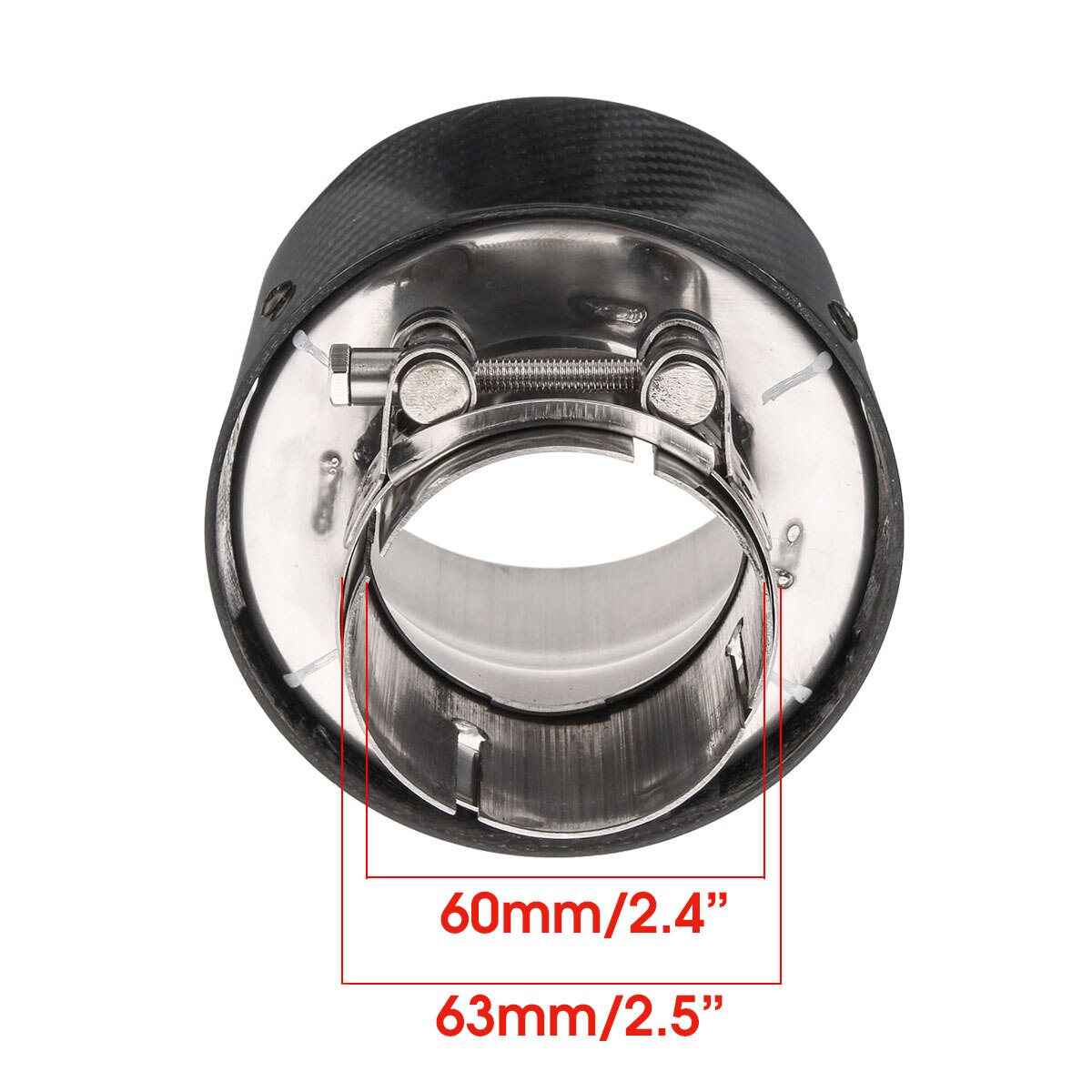 63-101Mm Auto Uitlaat Uitlaatpijpen Glossy Carbon ... – Vicedeal