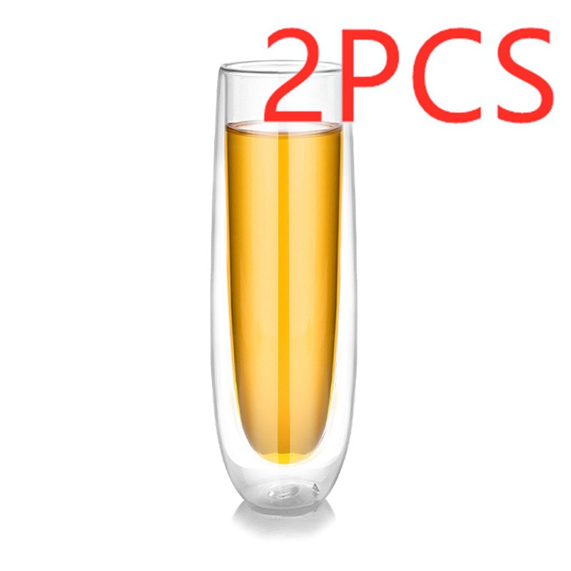Heat-Resistant Double-Layer Glass Champagne Glass ... – Grandado
