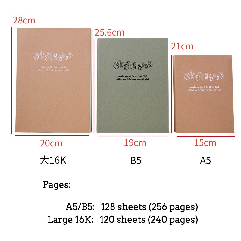 A5 B5 16K Blank Kraft Paper Sketchbook Student Pai... – Grandado