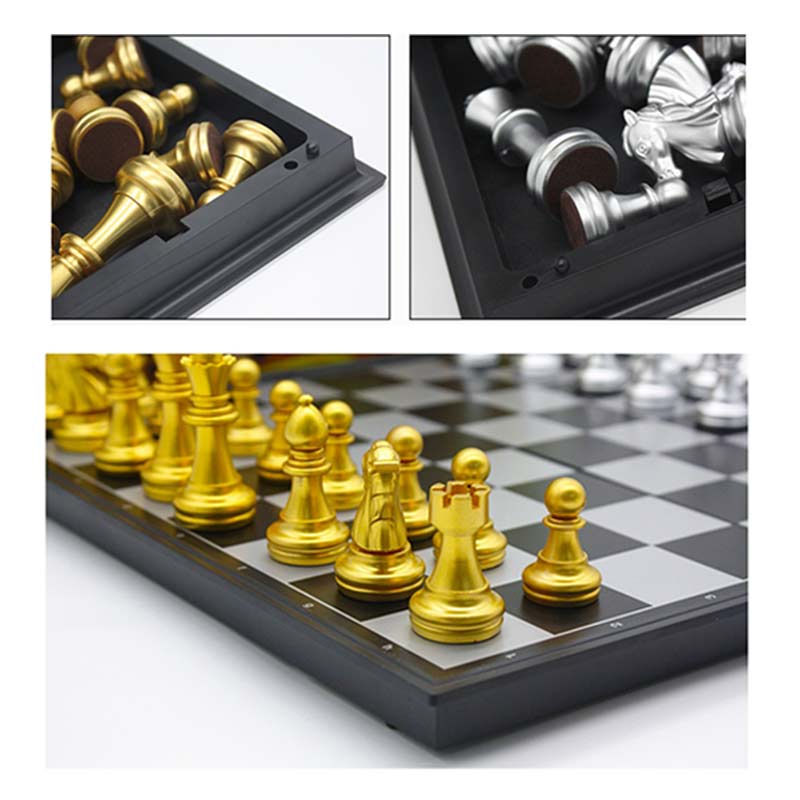 Medieval Chess Set With Chessboard 32 Gold Silver ... – Vicedeal