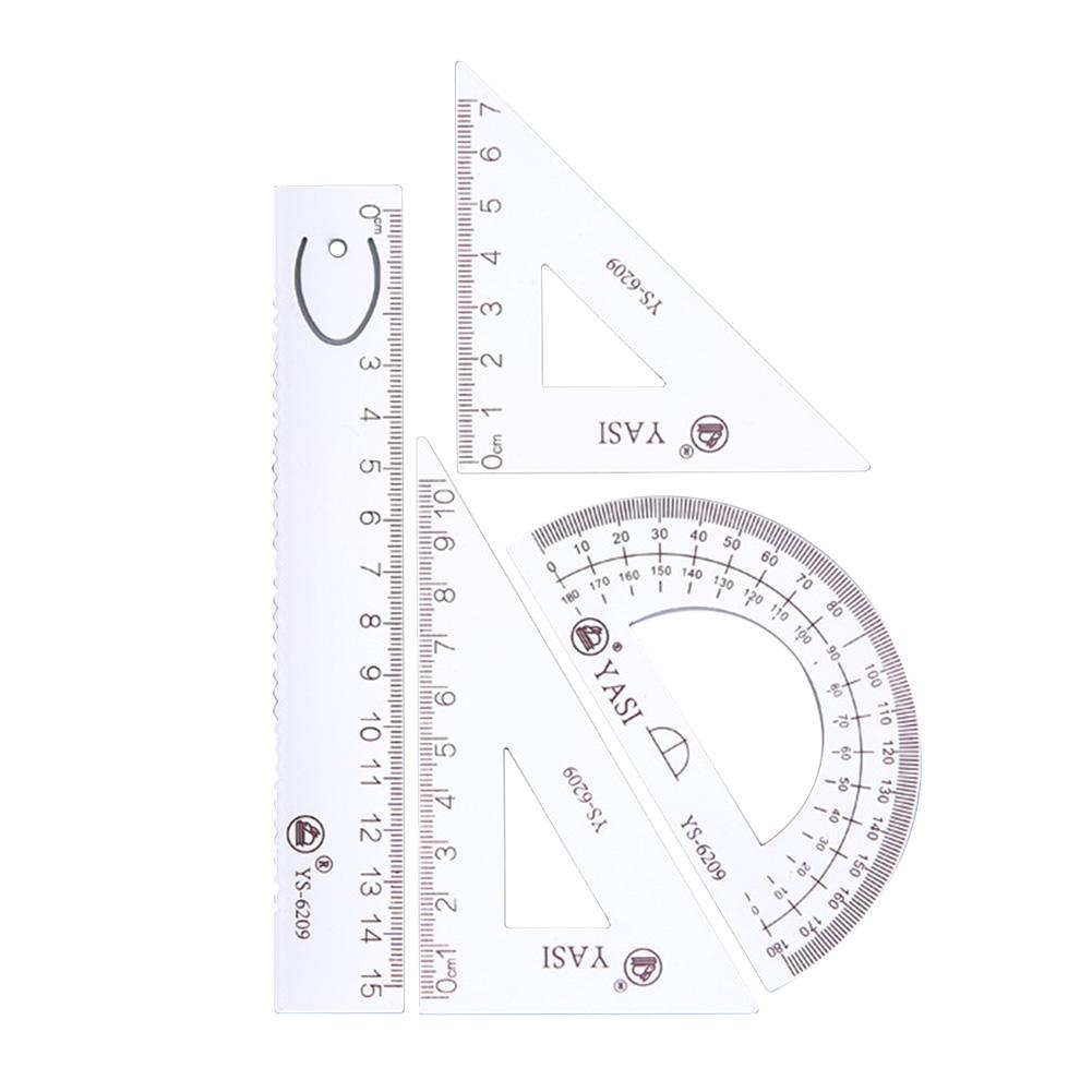 4Pcs Straight Triangle Ruler Protractor Tool Stude... – Vicedeal