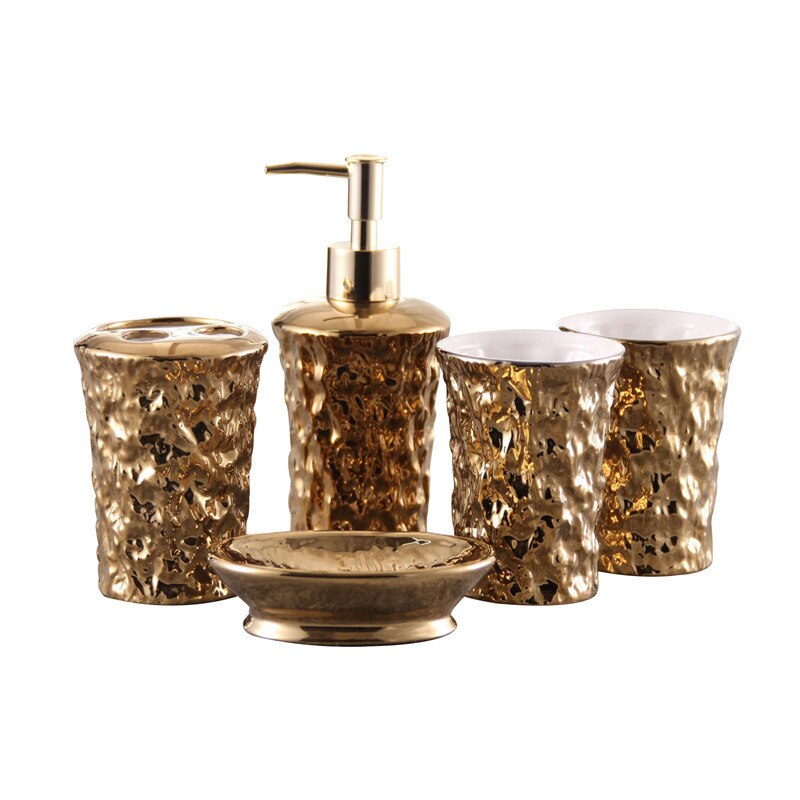 Fine Golden Swimming Set Ceramic Toothbrush Deterg... – Grandado