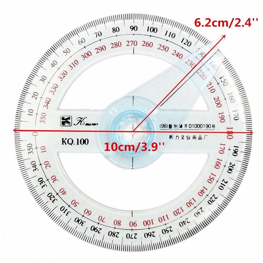 360 Degree Plastic Pointer Protractor Ruler Angle ... – Grandado