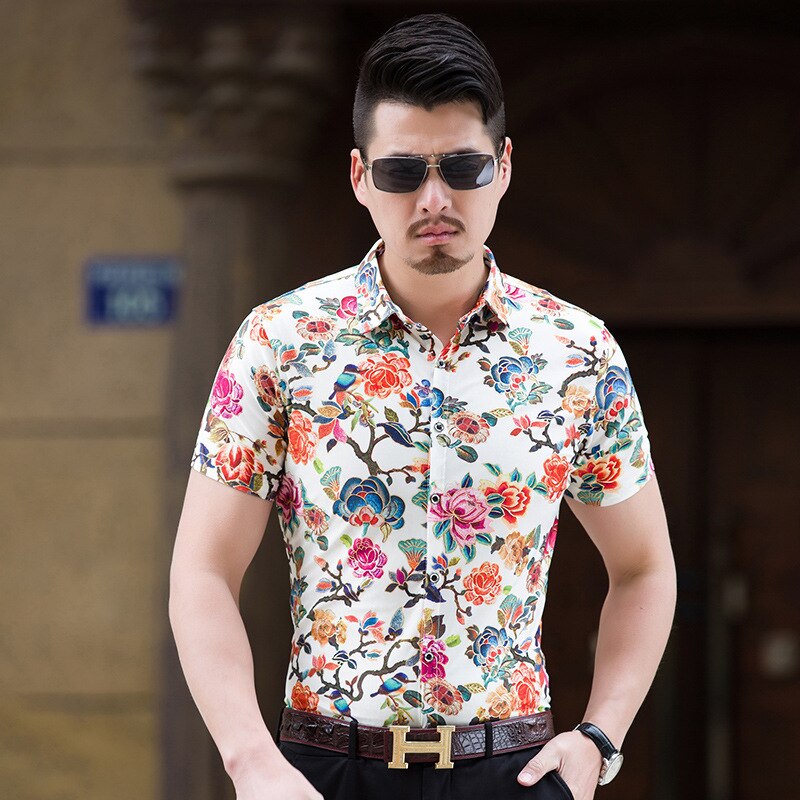 Mannen Kleding Zomer Mannen Bloem Overhemd Casual ... – Vicedeal
