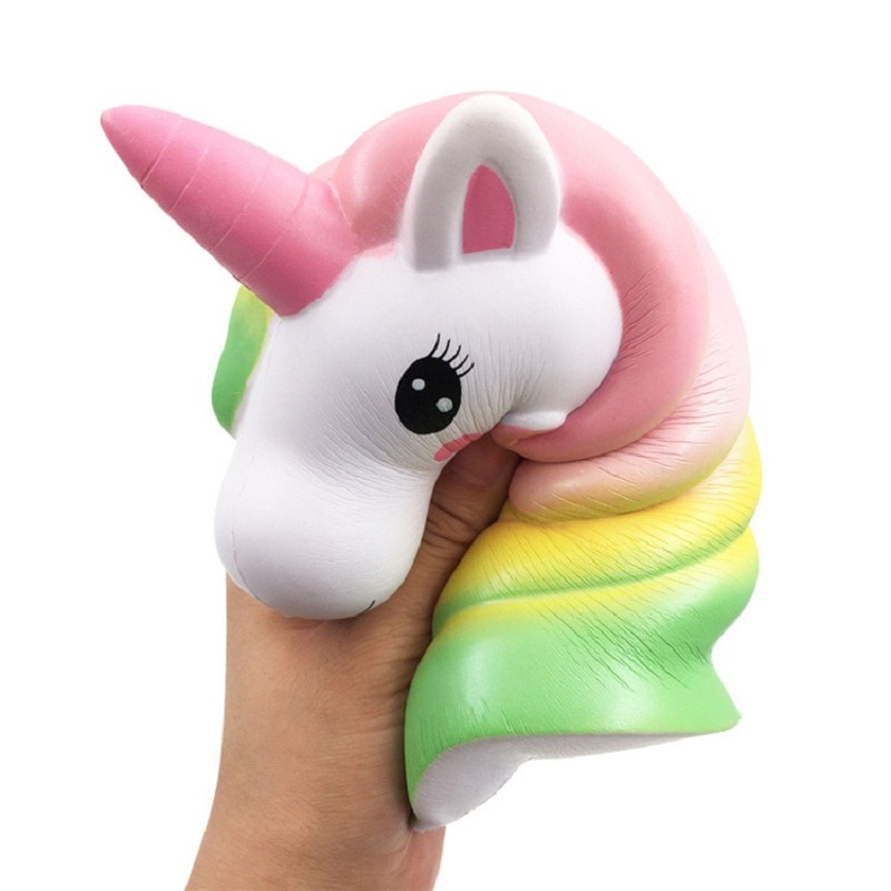 Jumbo Colorful Unicorn Head Squishy Soft Slow Risi... – Grandado