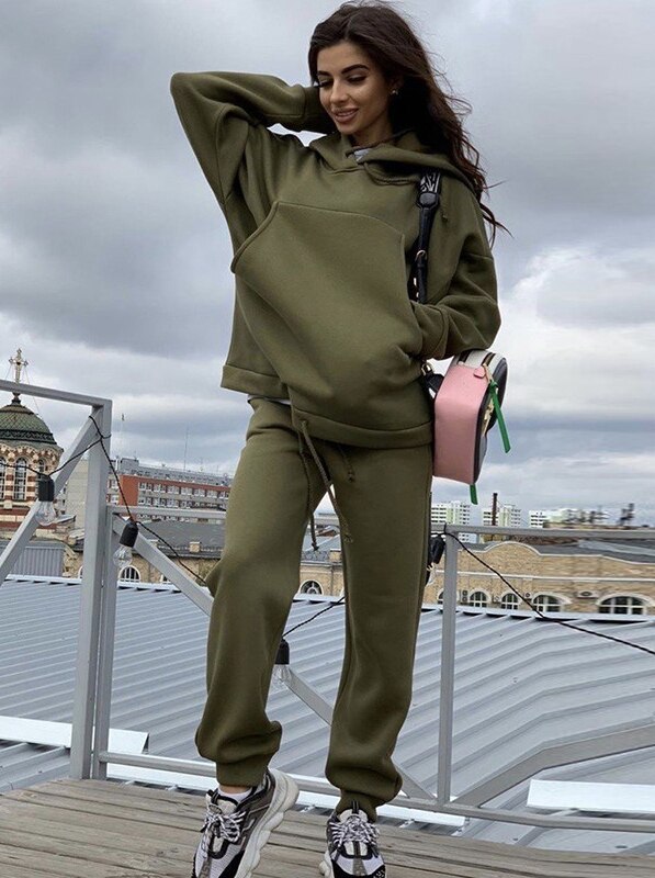 Casual Sport Hiking Suit Winter 2 Piece Woman Set ... – Grandado