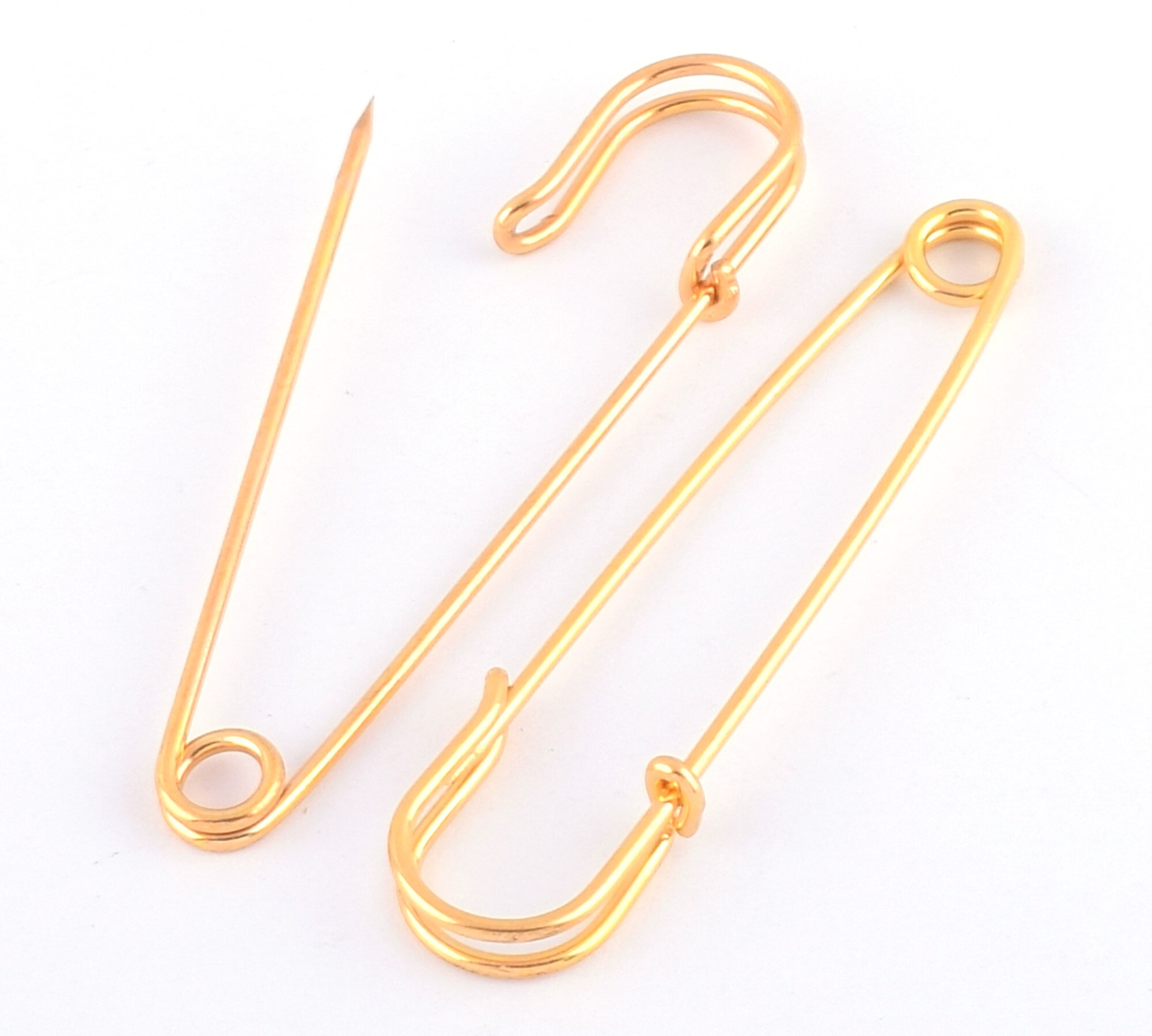8pcs 76mm Light gold Safety pins Larger Safety Pin... – Vicedeal