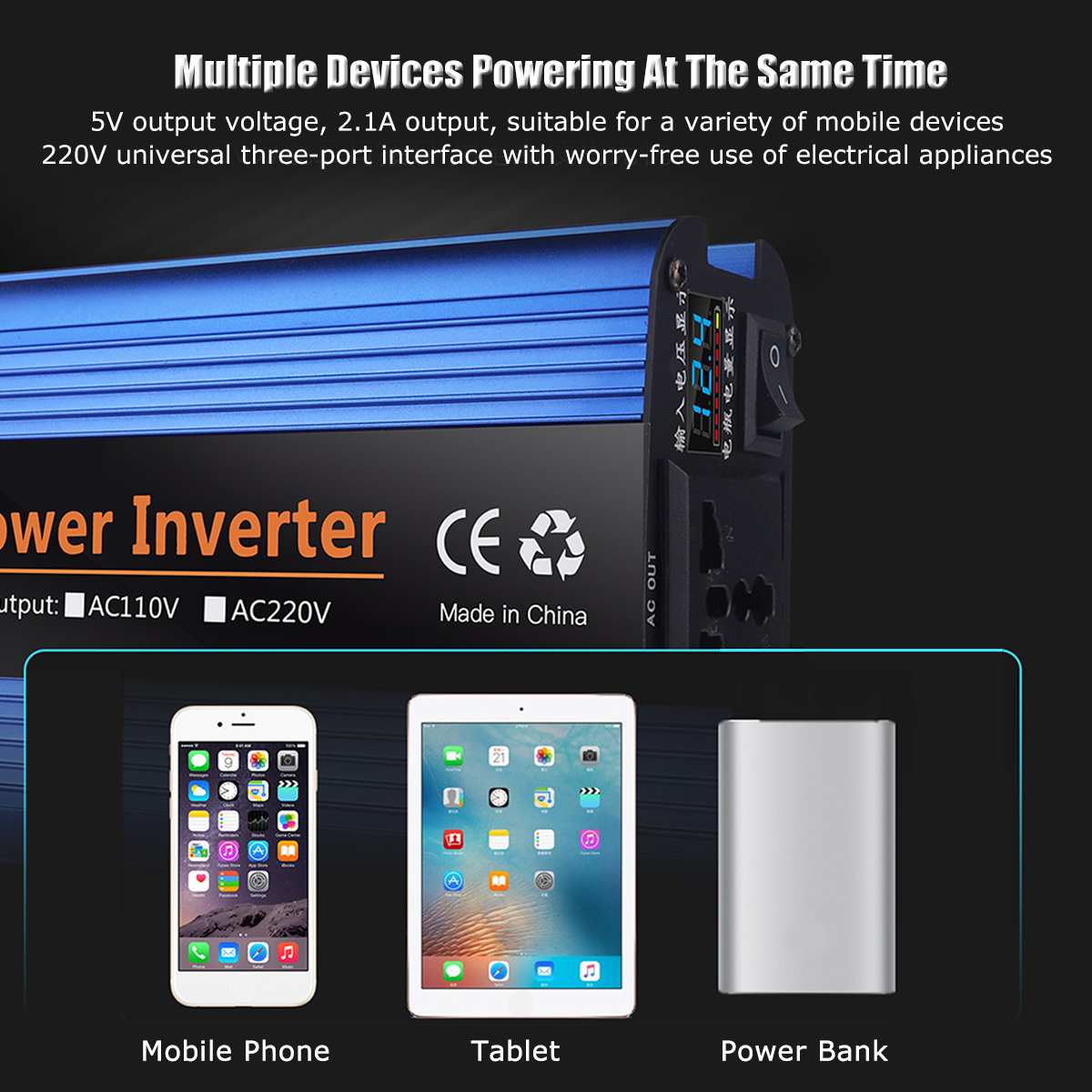Solar Power Inverter 12 24v 220v 6000w Peak Car In Vicedeal