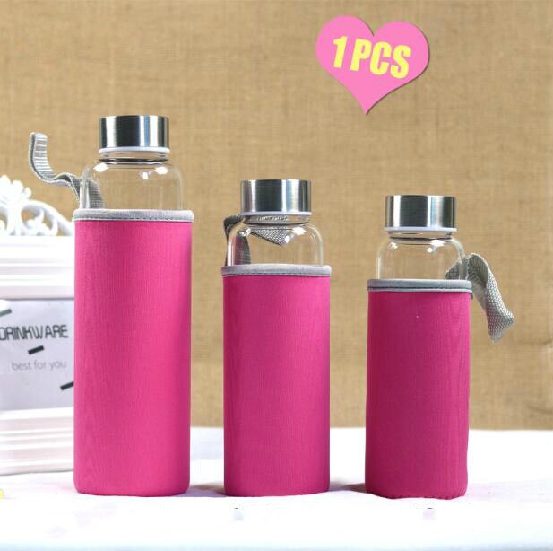 360/420ml Water Bottle Cute Sport Glass Bottle wit... – Grandado