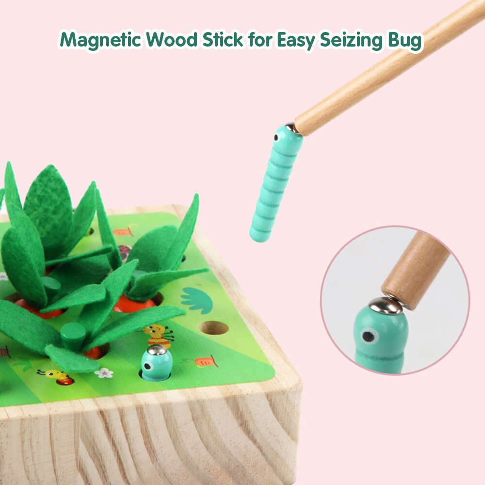 Radish Bug Game Wooden Magnetic Carrot Harvest and... – Grandado