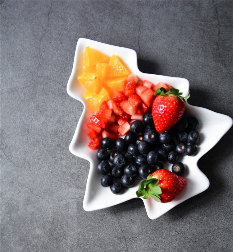 Christmas Tree Dessert Plate Dinnerware Salad Cake... – Grandado