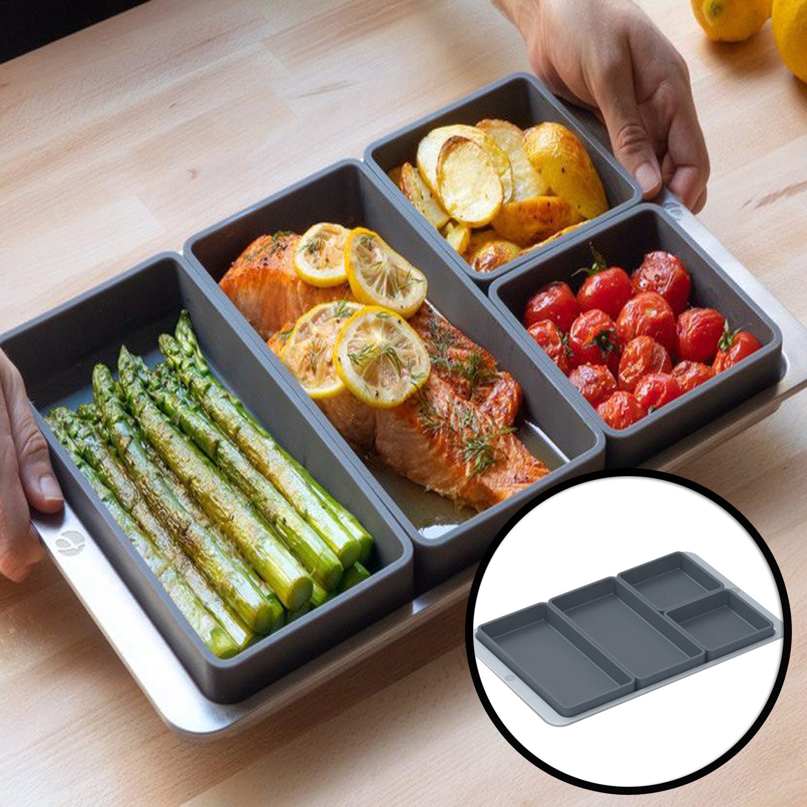 25# Versatile Cooking Dividers Silicone Tray Oven ... – Grandado