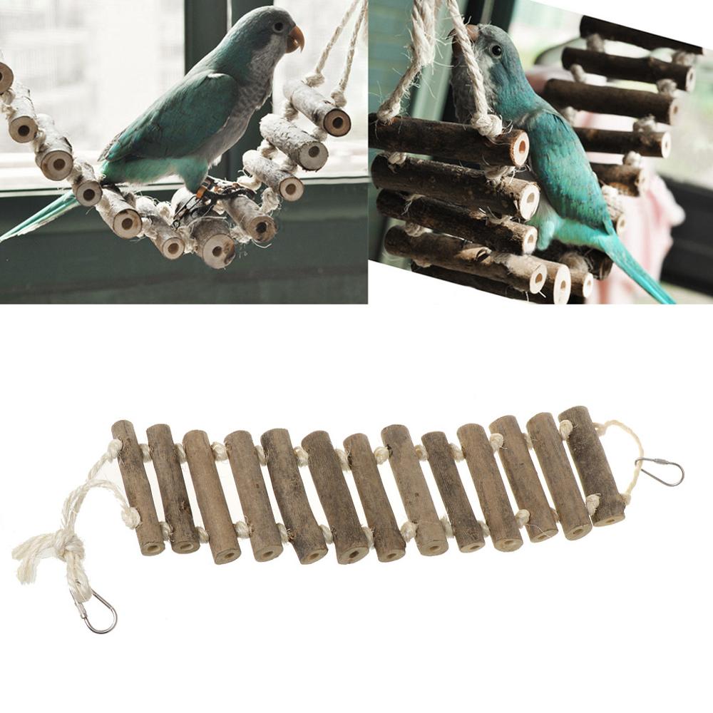 Naturals Hout Touw Opknoping Ladder Vogel Papegaai... – Vicedeal