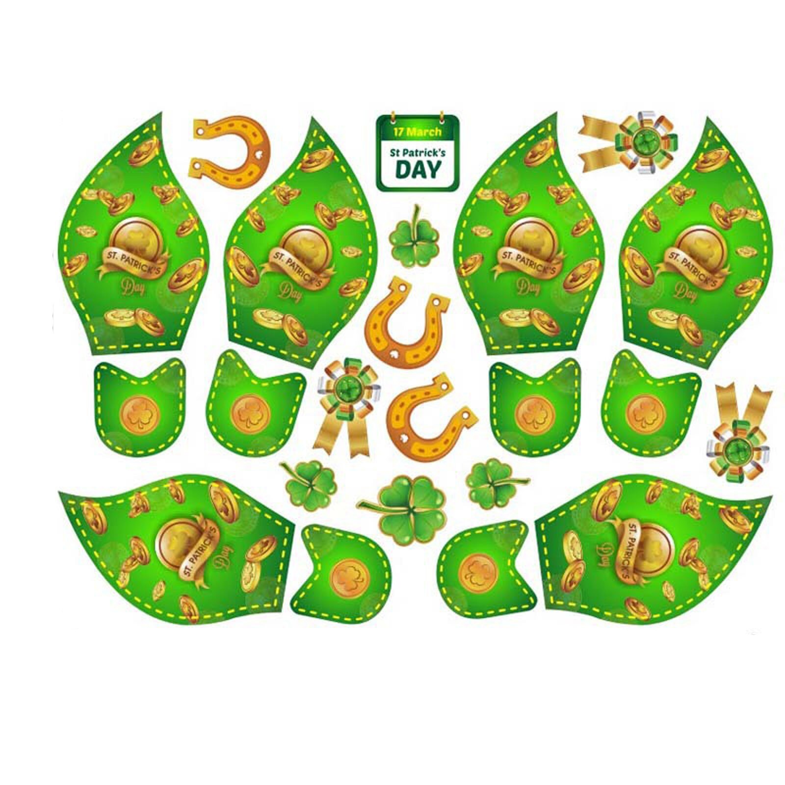 Set of St. Patrick's Day Wall Stickers Window Stic... – Grandado