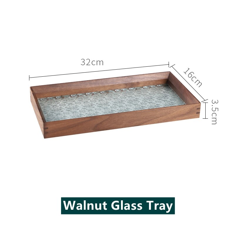 Black Walnut Glass Vintage Storage Tray Serving Tr... – Vicedeal