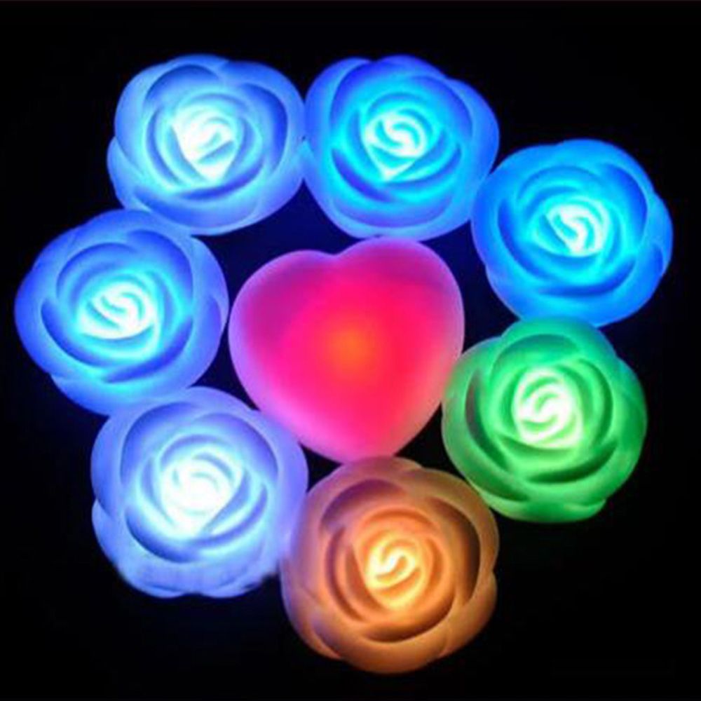 1pc Rose Blume LED Licht Nacht 7 Farben Ändern Ker... – Vicedeal