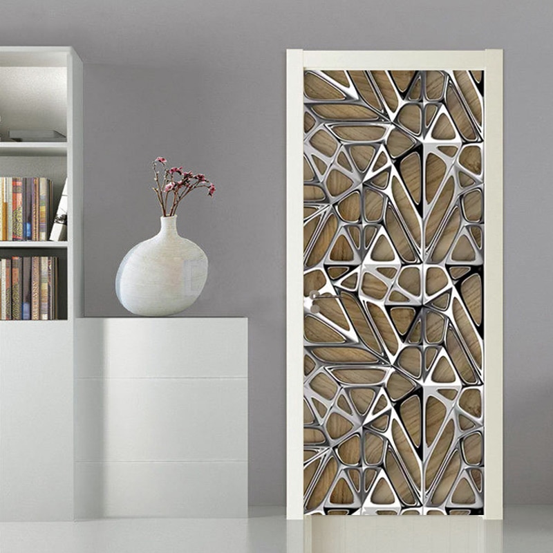 Modern Art Geometry Door Sticker 3D Imitation Meta... – Grandado