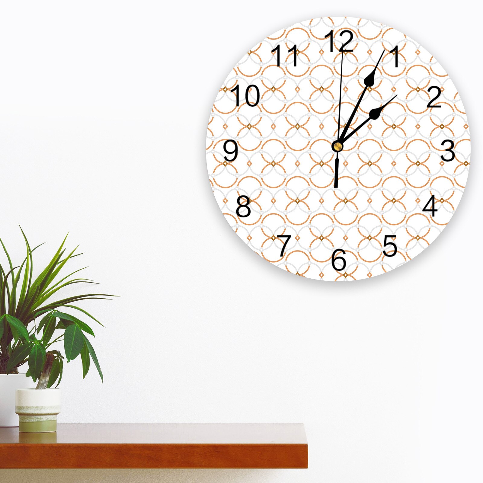 Geometric Spiral Geogrid Circle PVC Wall Clock Hom... – Grandado