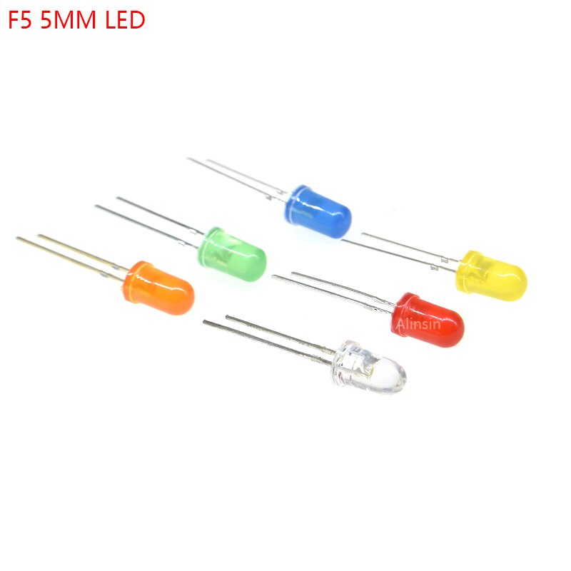 100Pcs F5 5Mm Led Light Emitting Diode Wit Rood Bl... – Grandado