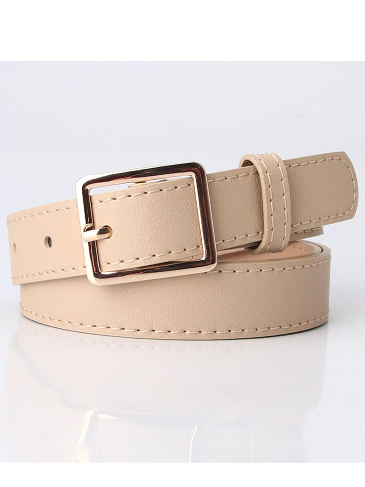 Gold Square Buckle Waist Belts for Women PU Leathe... – Grandado