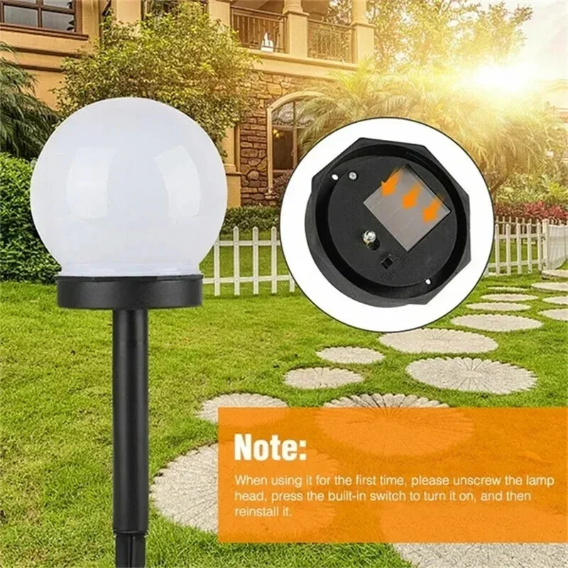Solar Lawn Light Circular Ball White LED Ground Pl... – Grandado