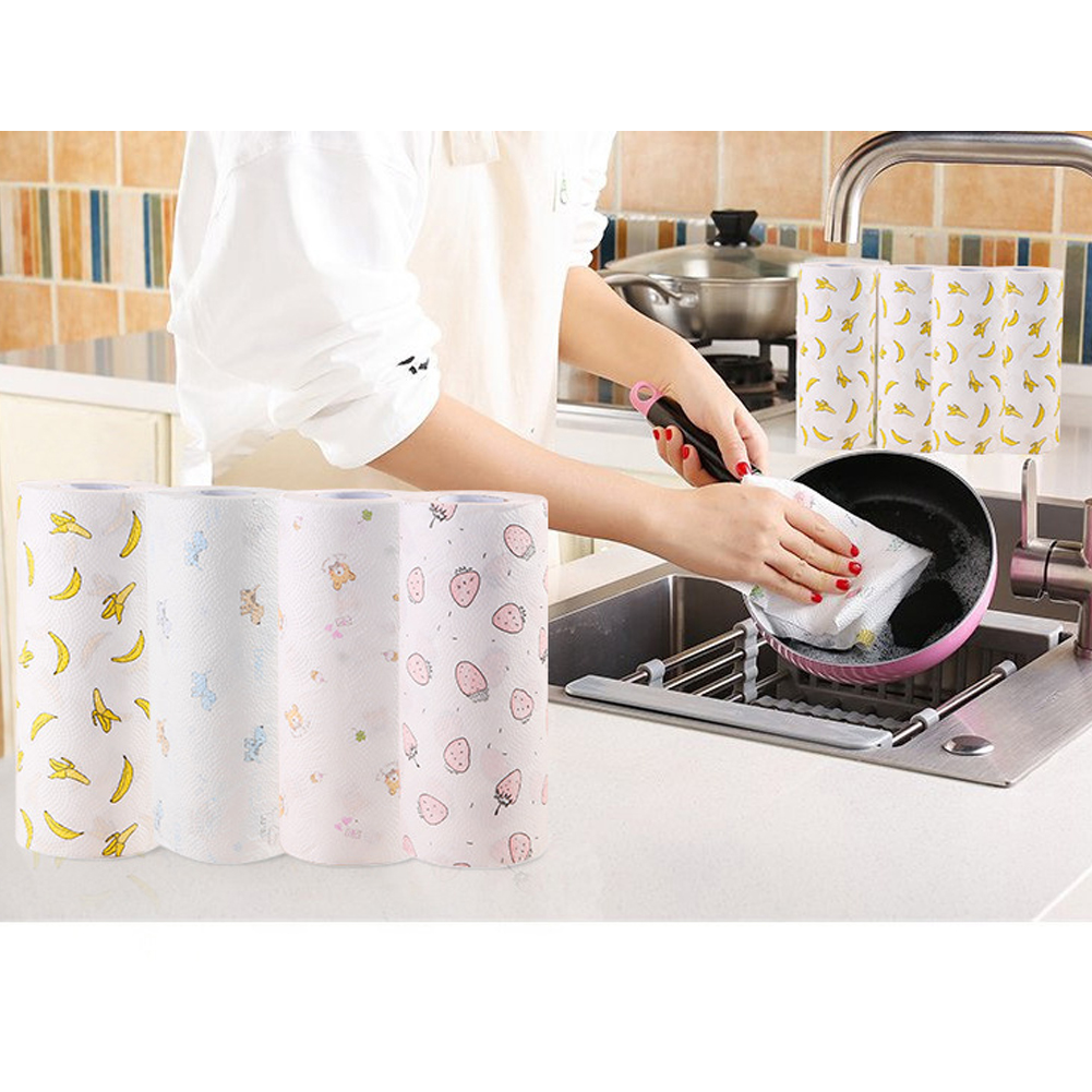 1 Roll Kitchen Paper Cartoon Print Disposable Clea... – Vicedeal