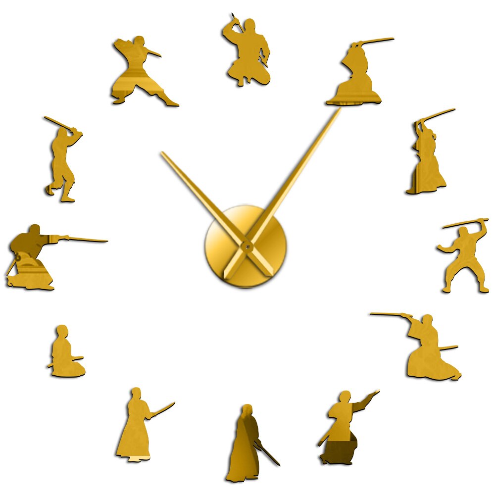 Japanese Martial Art Diy Large Wall Clock Fighter ... – Grandado