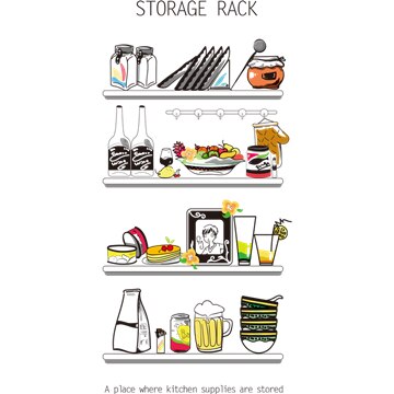 Kitchen Sticker Vinyl Material DIY Storage Shelf W... – Grandado