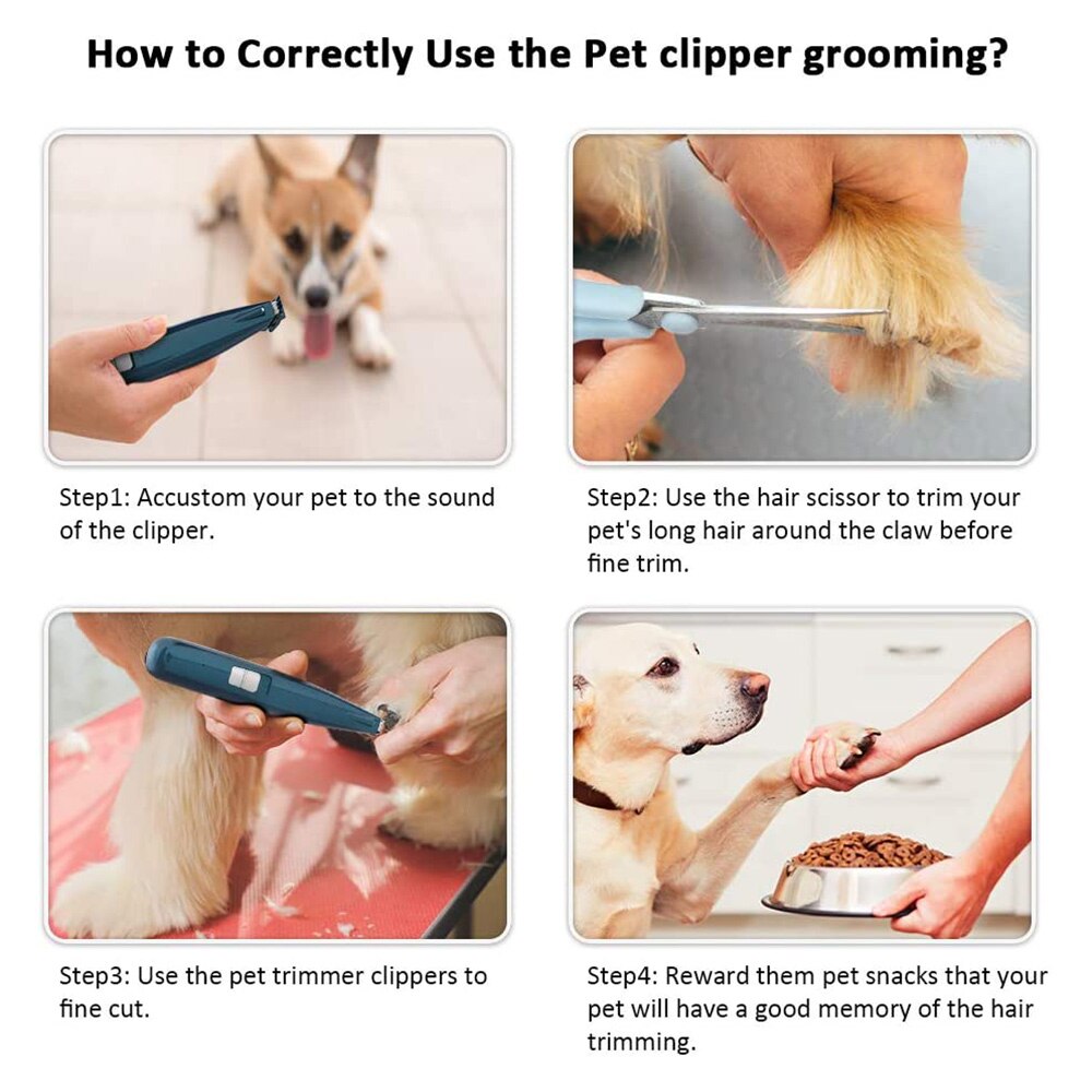 Pet Paw Hair Clippers USB Rechargeable Cats Dog Ha... – Grandado