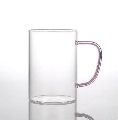 Glass water cup with handle beer glass heat resist... – Grandado