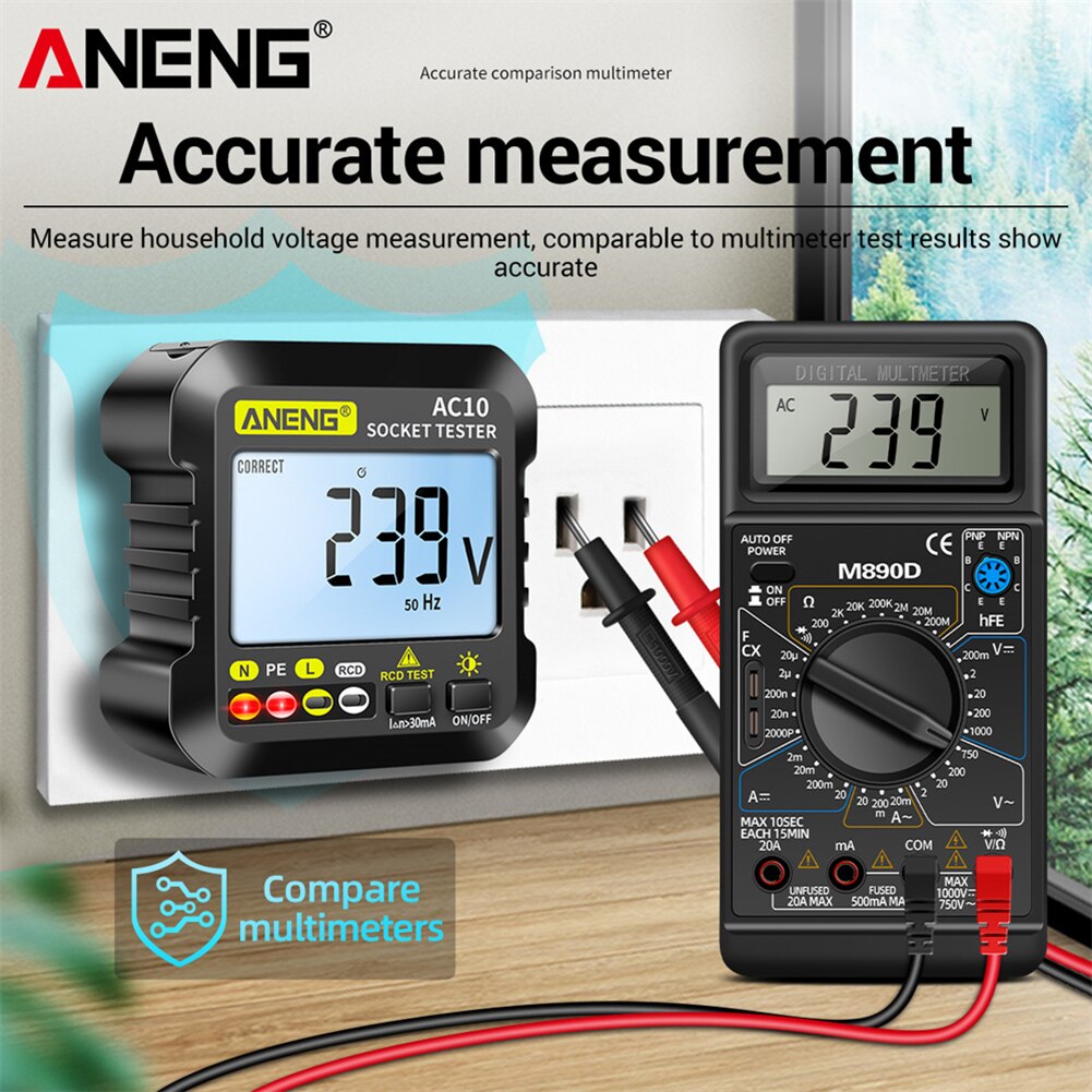 ANENG AC10 Digital Socket Tester LCD Digital Power... – Grandado