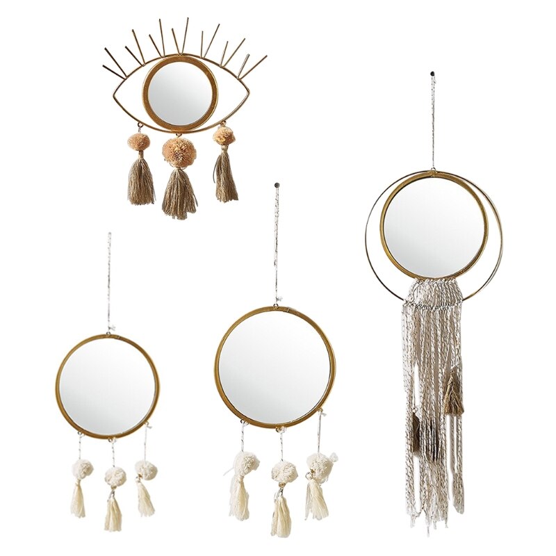 Wall Hanging Mirror Boho Decorative Dressing Makeu... – Vicedeal